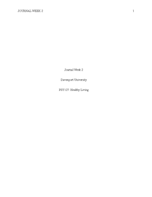 PSYC127 - Journal 4 - Journal Week 4 Davenport University PSY127 ...