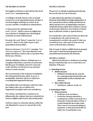 RIPH Lesson 1 - reviewer - RIPH MEANING OF HISTORY The Meaning of ...