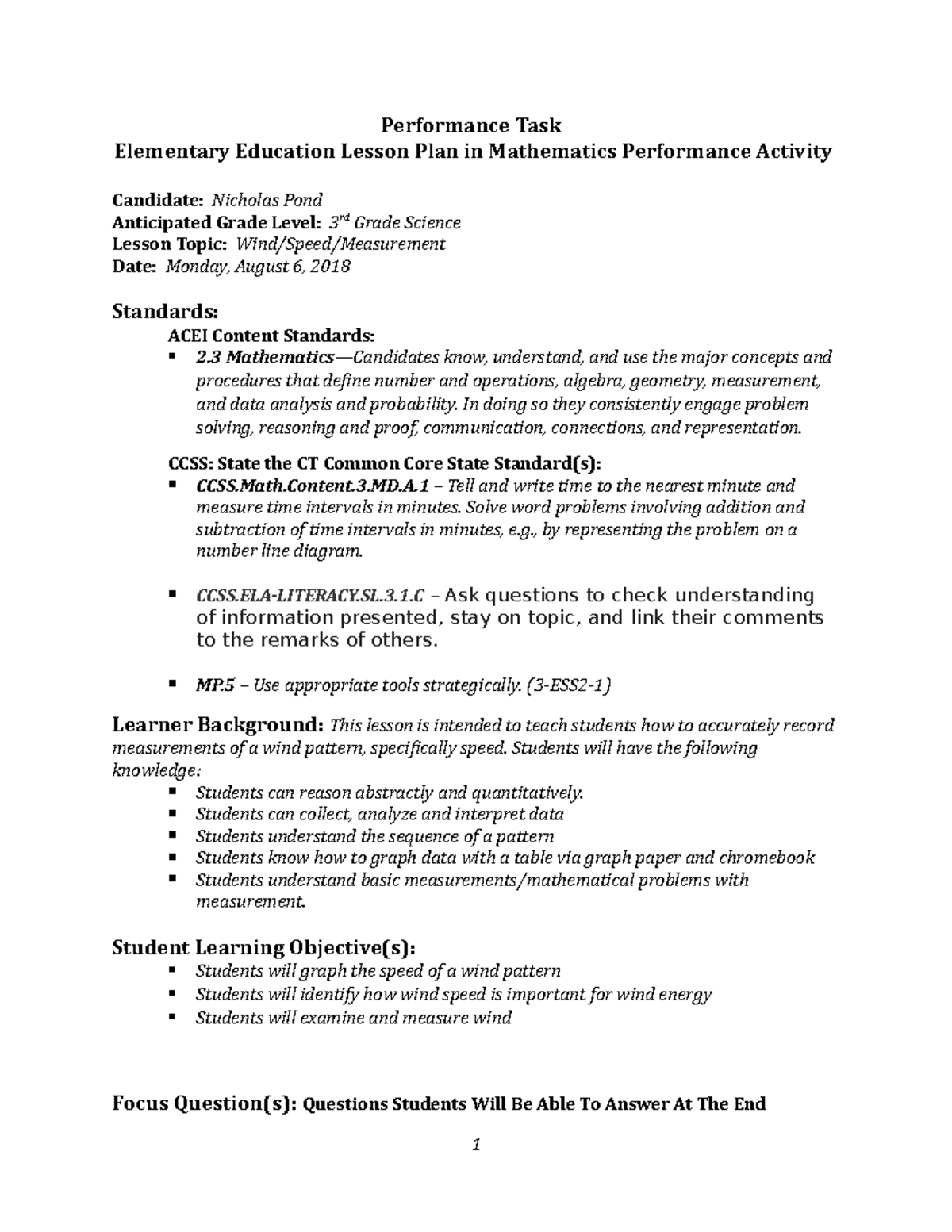Math lesson two - Prof. Maur - Performance Task Elementary Education ...