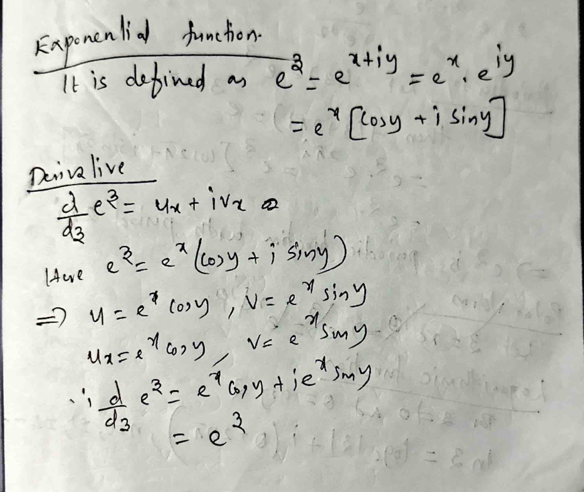 Exponential - exponatiol notes - ~~1.., HV. 1 . ####### e ~ -= t 1(&''J ...
