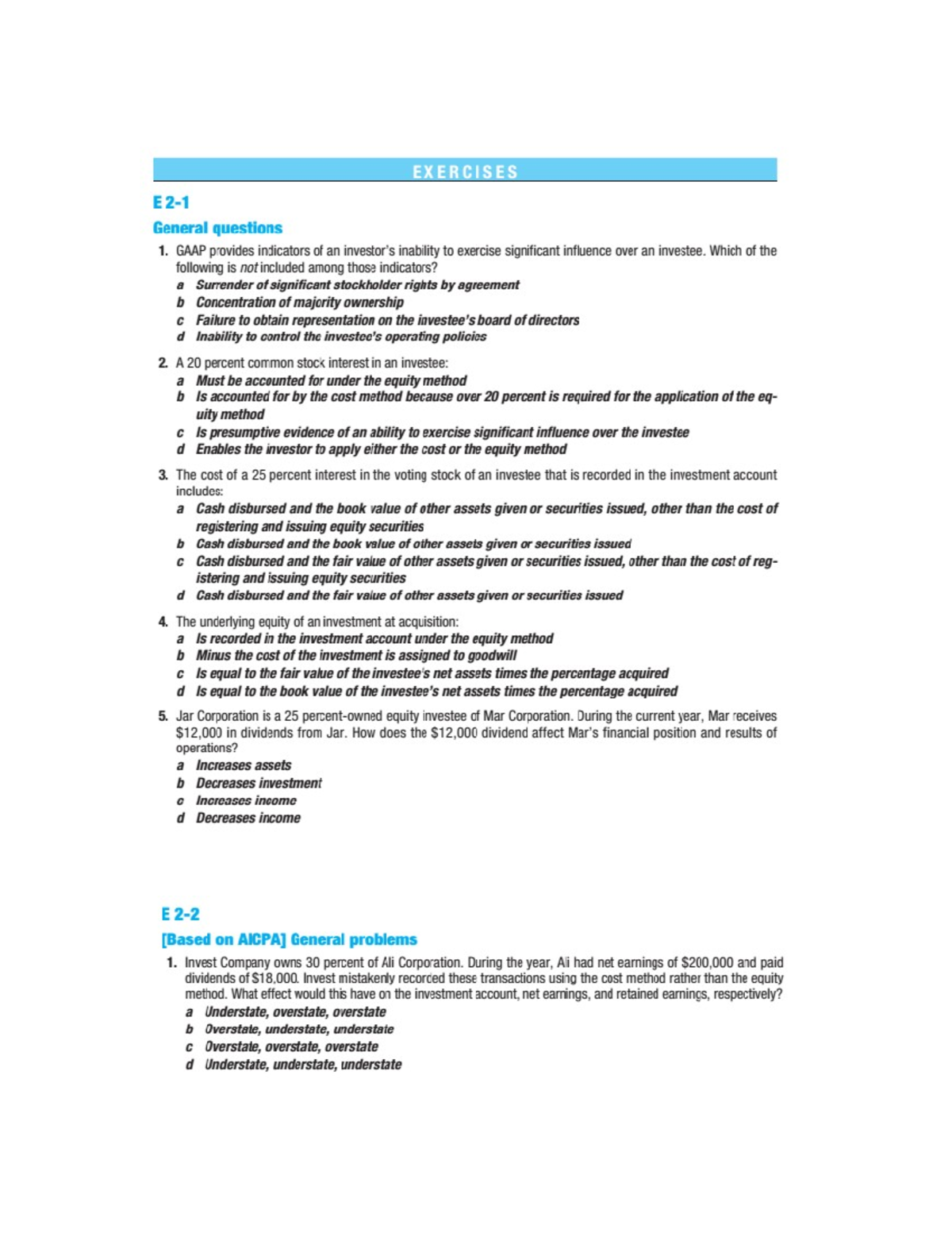 DIscussion Question and Problems for chapter 2 - advanced accounting ...