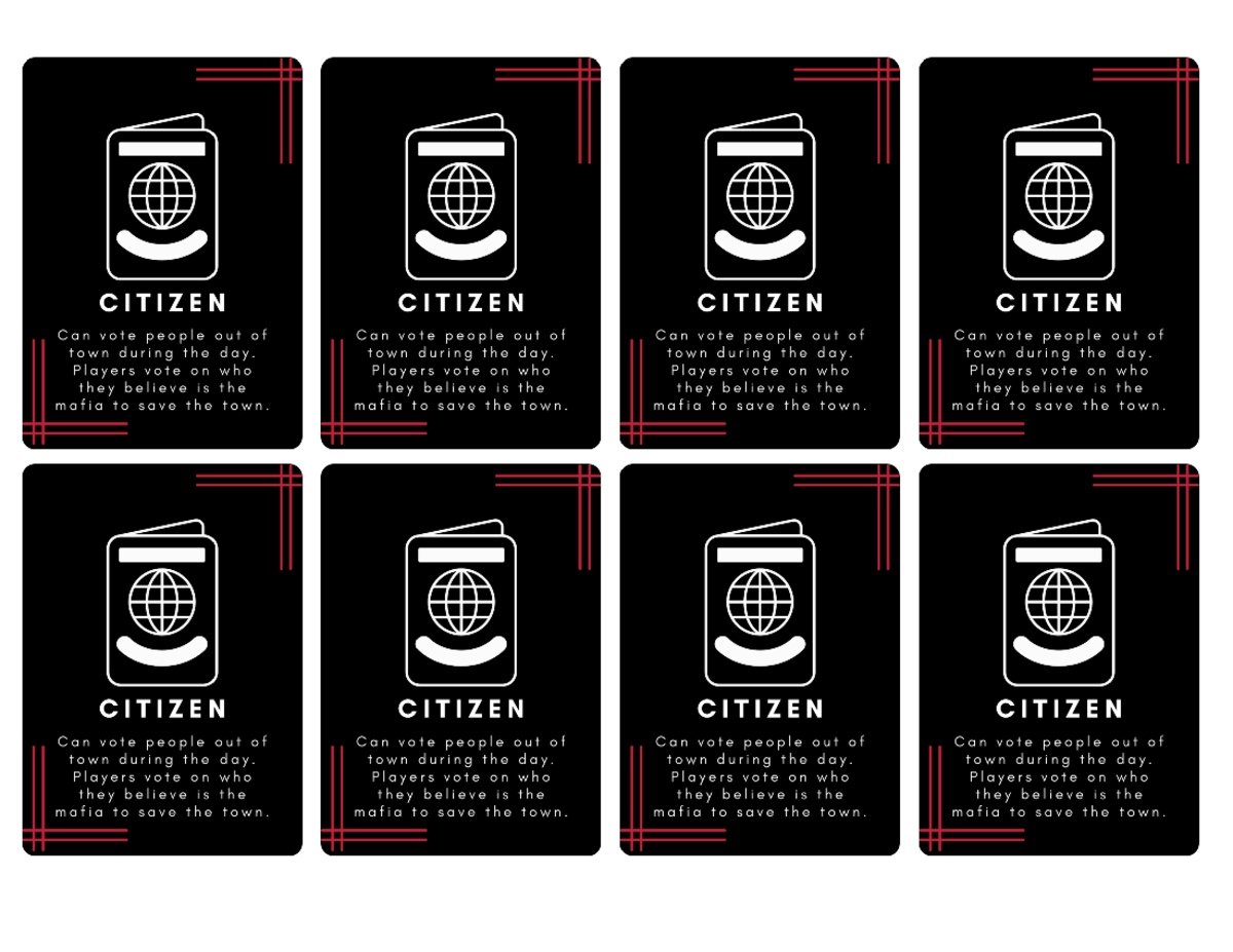 Mafia Game Printable Cards-1 - Studocu