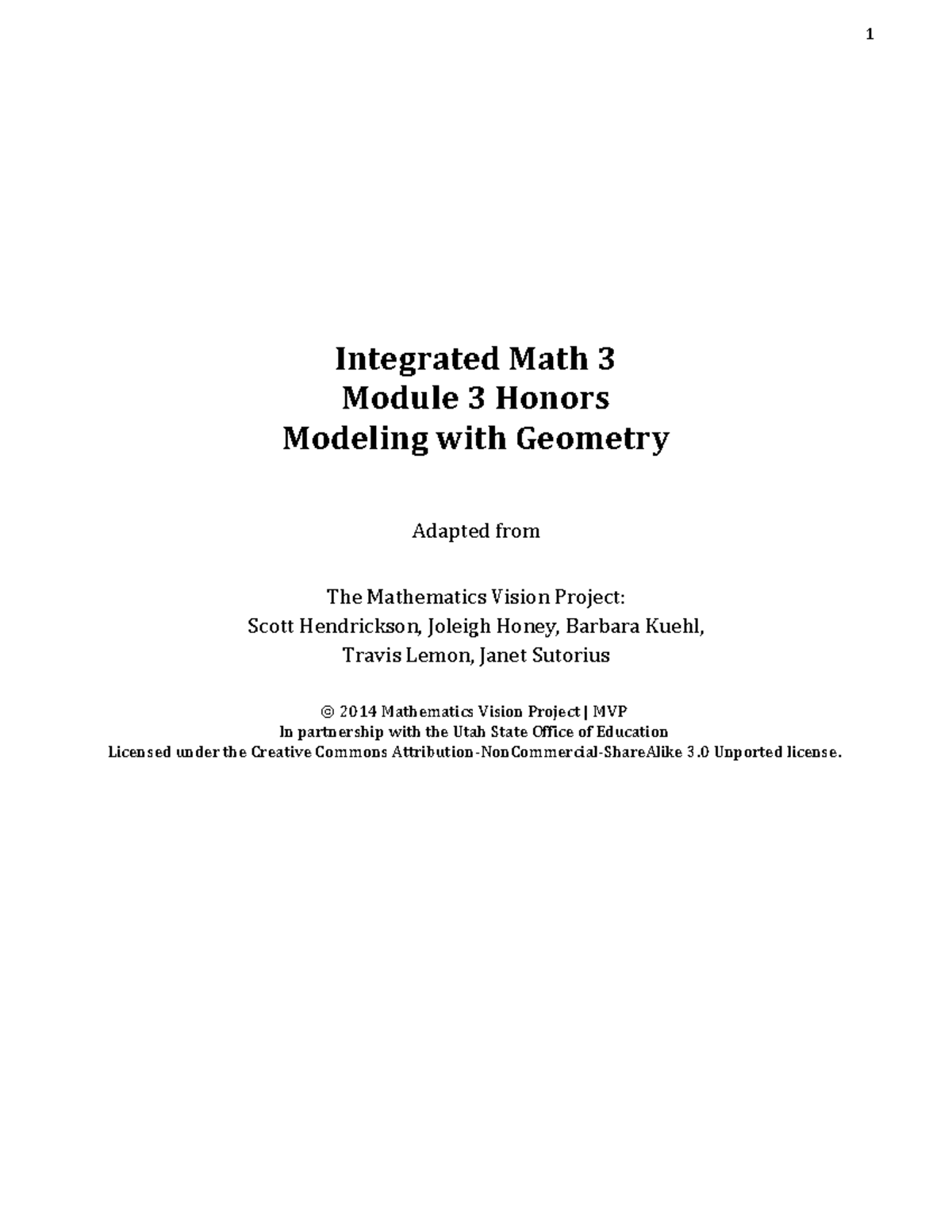 2018-19 Sduhsd Math 3 Honors Module 3H SE - Integrated Math 3 Module 3 ...