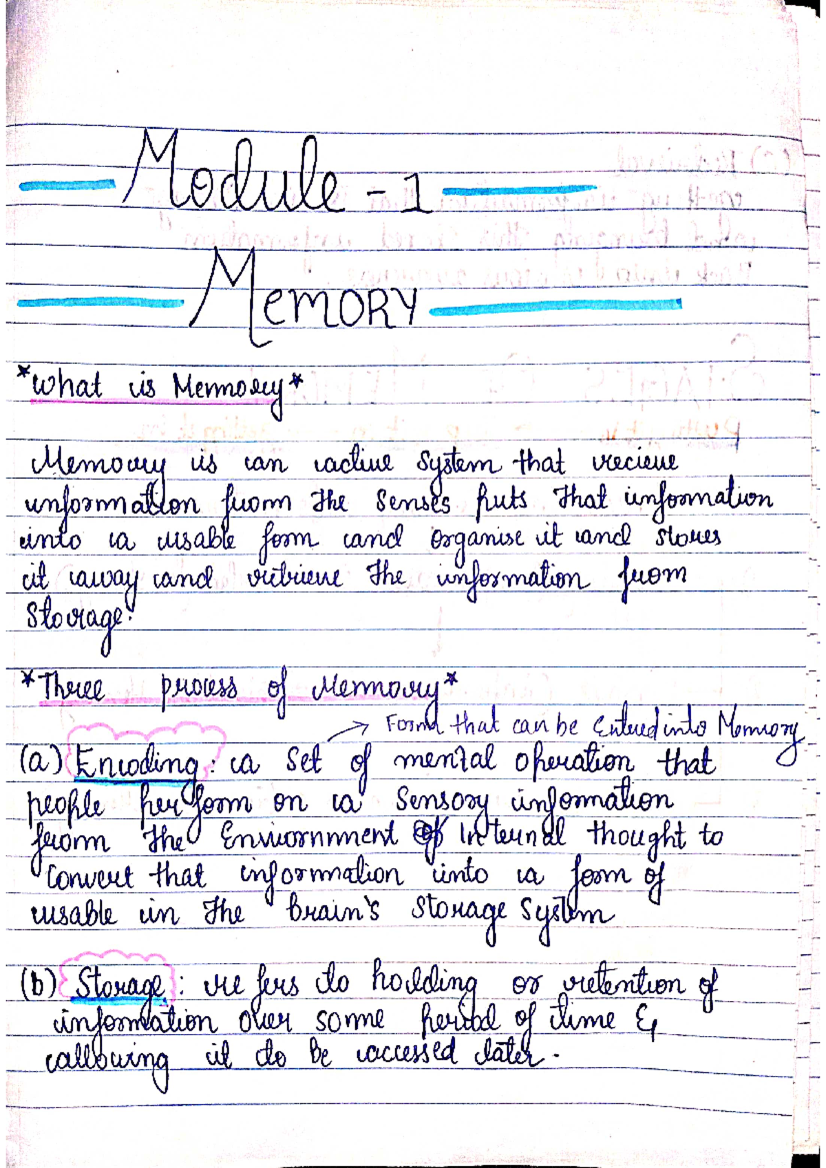 Memory and it's model - Module 1 Memory what is Memory unformation from ...