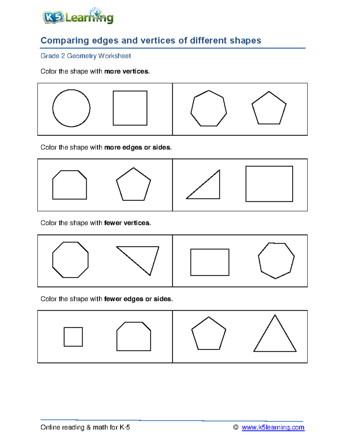 Grade 2 geometry edges vertices b - Education - Online reading & math ...
