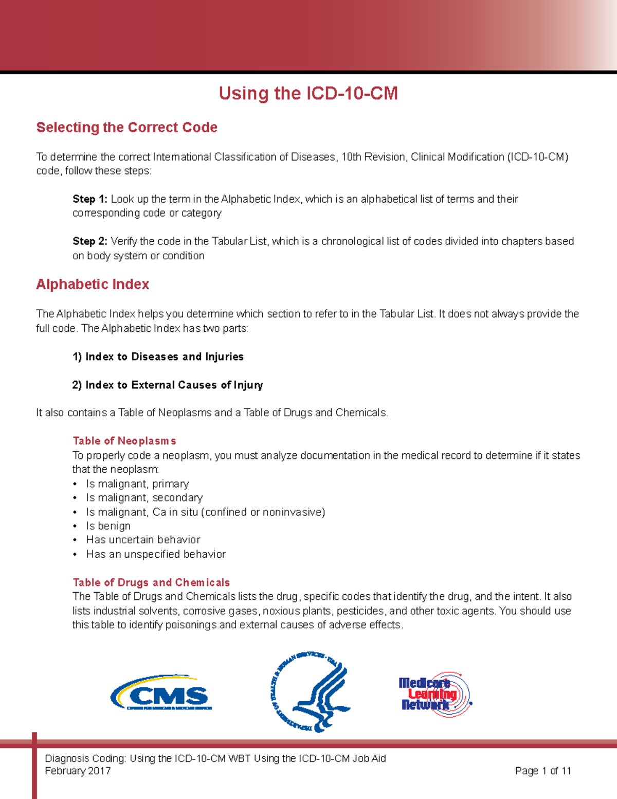 BC2025 wk2 Ed Activity CMS ICD-10-CM Help Guide - Diagnosis Coding: Using the ICD-10-CM WBT ...