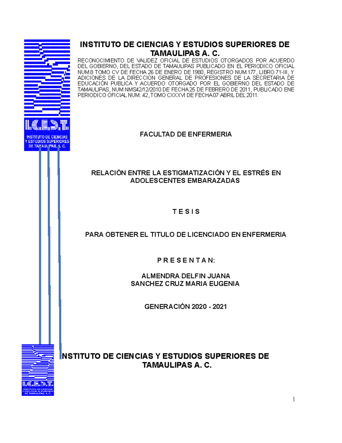 Tesis final - INSTITUTO DE CIENCIAS Y ESTUDIOS SUPERIORES DE TAMAULIPAS ...