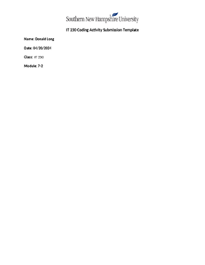 Module 2 Coding Activity AddMultiplyFourInts - IT 230 Coding Activity Submission Template Submit ...