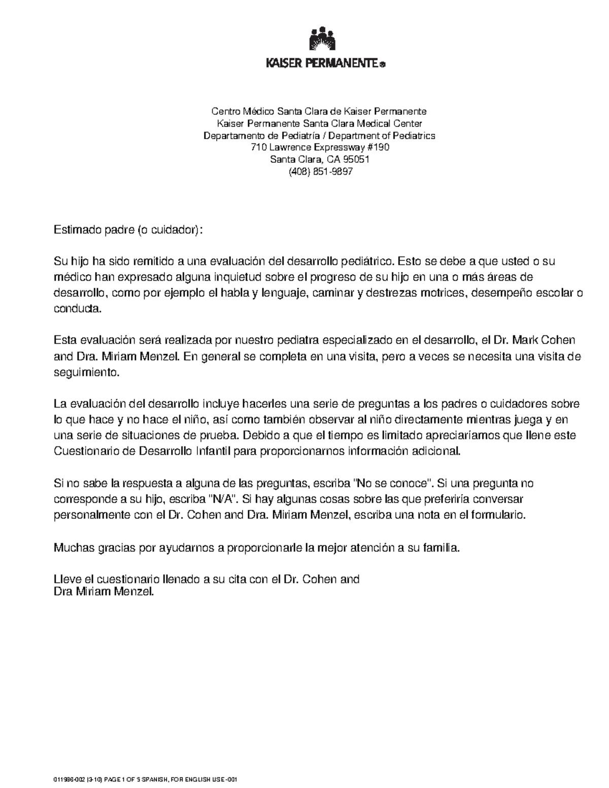 Child Development Spanish - Both tcm75-683417 - Centro Médico Santa ...