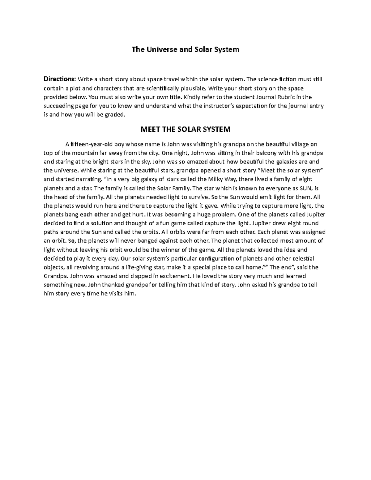 The Universe and Solar System - The Universe and Solar System ...