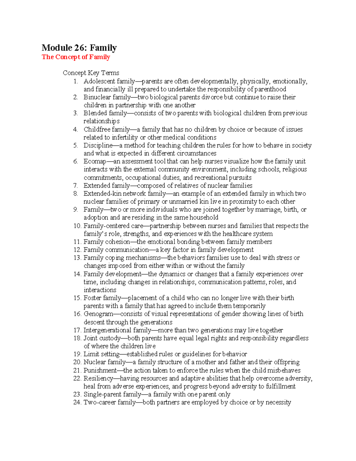 Family Terms and Definitions - Module 26: Family The Concept of Family ...