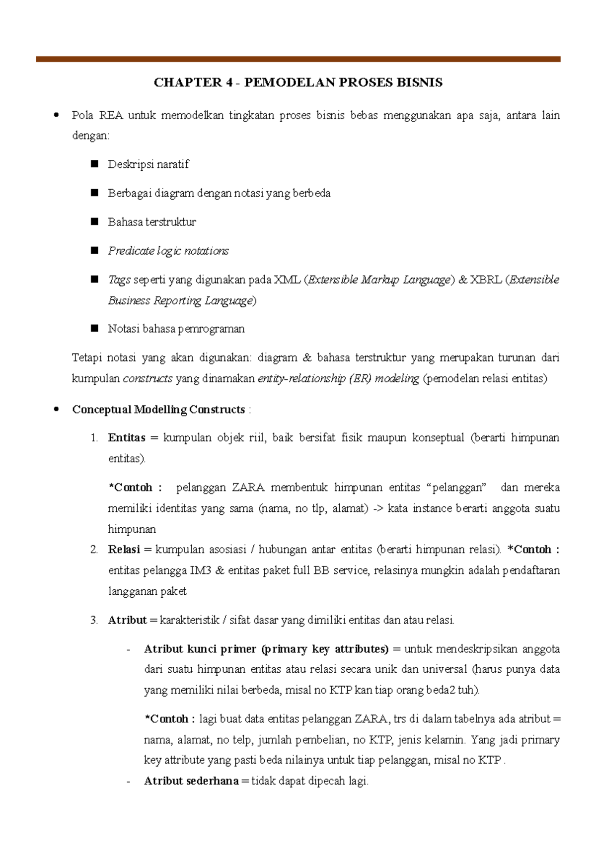 Chapter 4 - Pemodelan Proses Bisnis - CHAPTER 4 - PEMODELAN PROSES BISNIS Pola REA untuk - Studocu