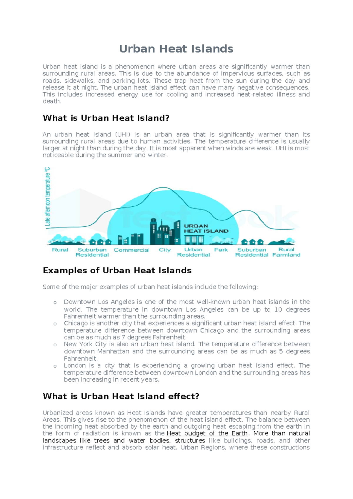 Copy of Urban Heat Islands - Urban Heat Islands Urban heat island is a ...