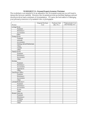 Worksheet 15 - homework - WORKSHEET 15—Insurance Tracker Worksheet Life ...