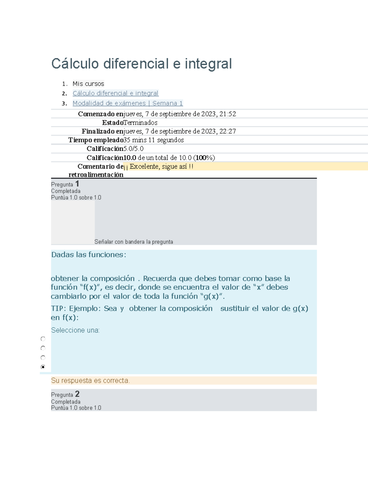 Cálculo diferencial e integral semana 1 - Cálculo diferencial e integral Mis cursos Cálculo ...