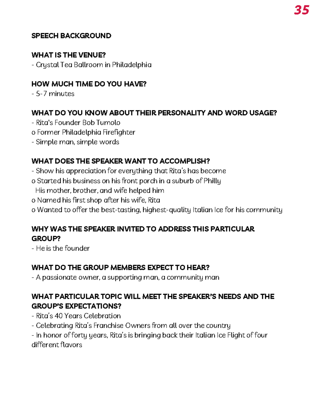 Portfolio Speech - SPEECH BACKGROUND WHAT IS THE VENUE? Crystal Tea ...
