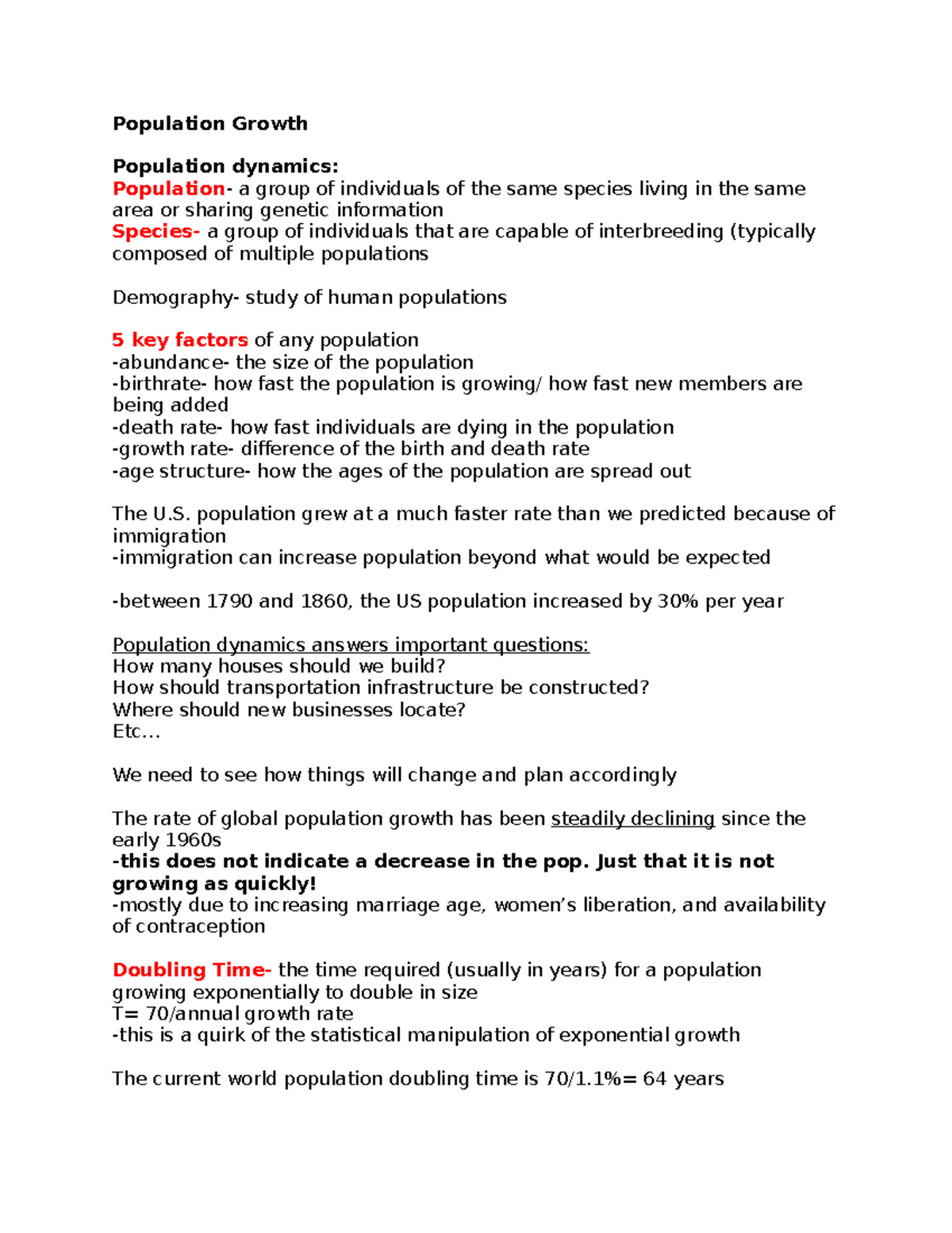 Population Growth - Population Growth Population dynamics: Population ...