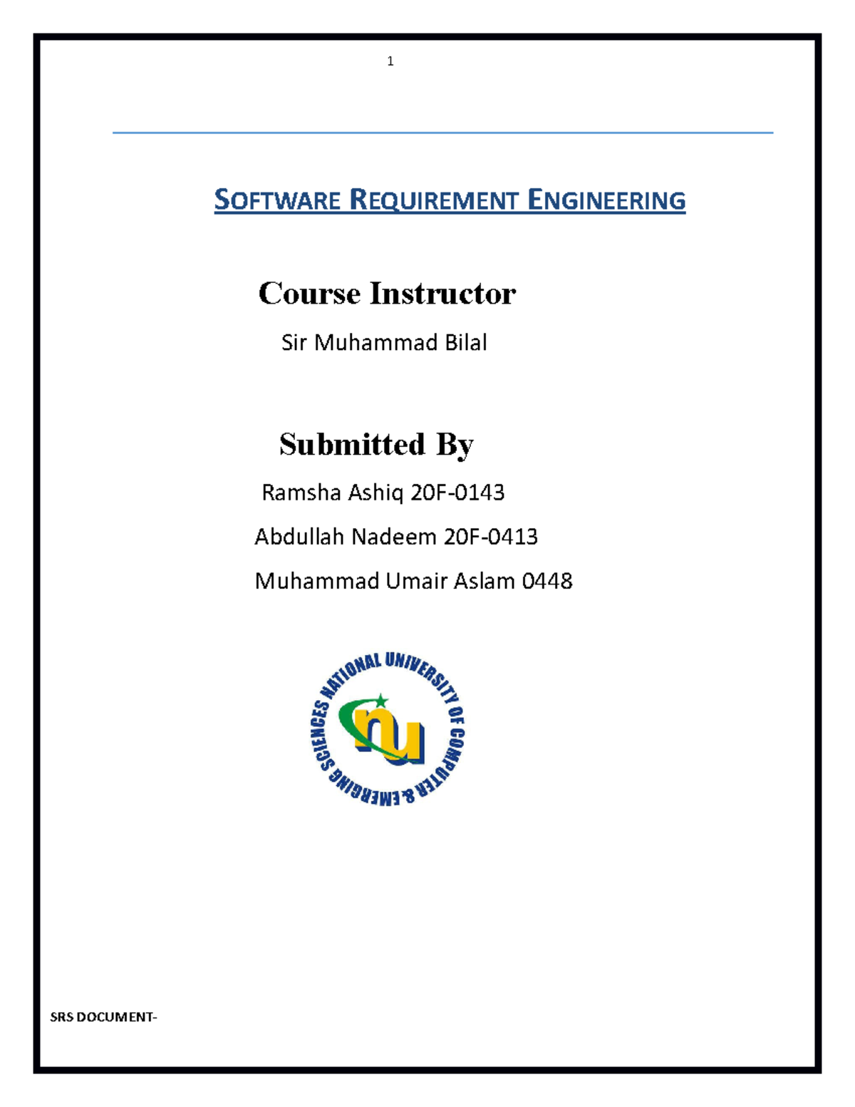 Usecase SDA-20F-0143- 20F-0413- 20F-0448- BSE 4B - SOFTWARE REQUIREMENT ENGINEERING Course - Studocu
