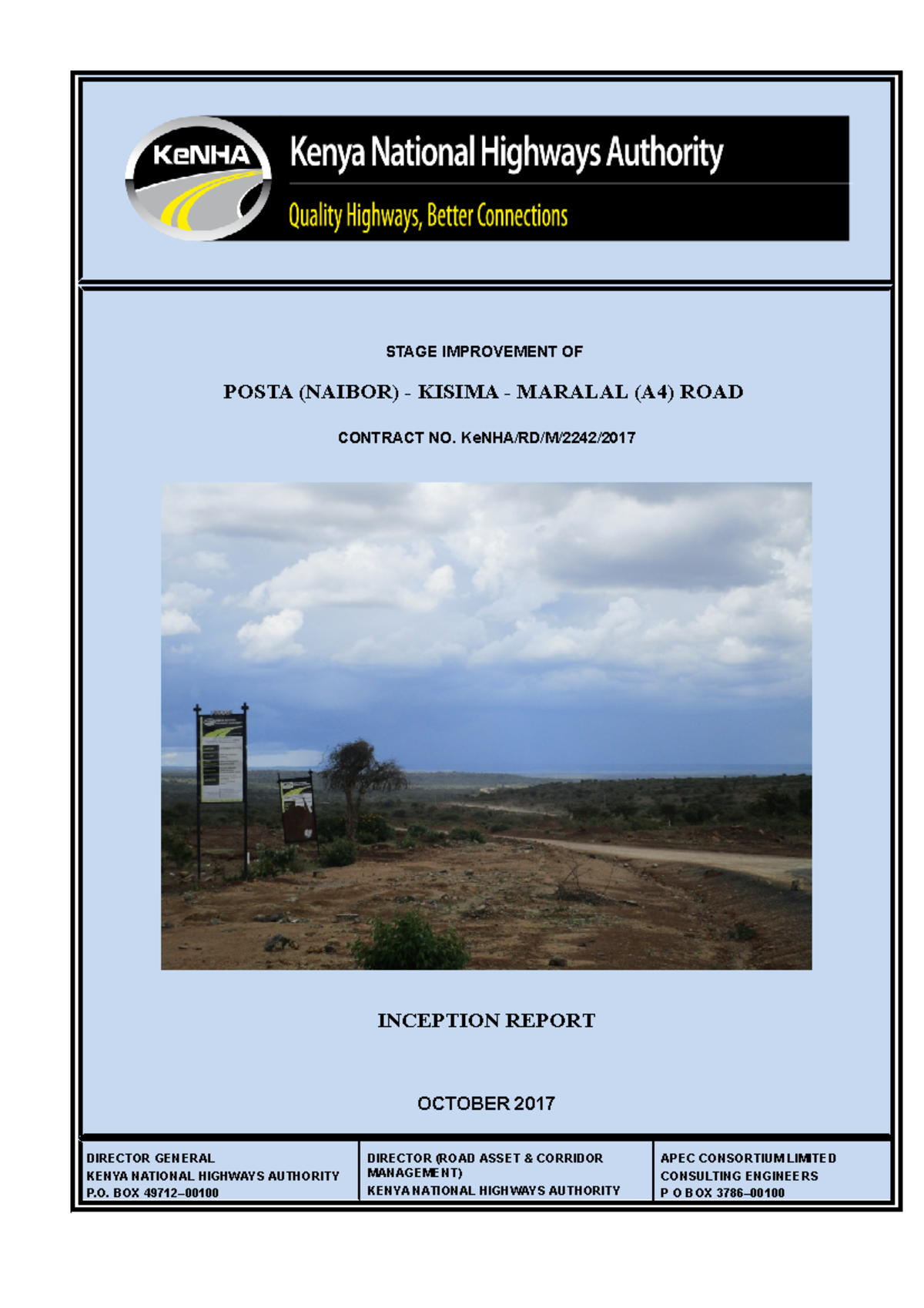 Inception Report-rev - STAGE IMPROVEMENT OF POSTA (NAIBOR) - KISIMA ...