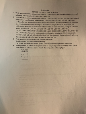 Comp Sci Class 1 notes - /**Chapter One: Introduction * What is a ...