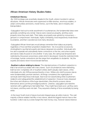 African American History Notes 3 - African American History Studies ...