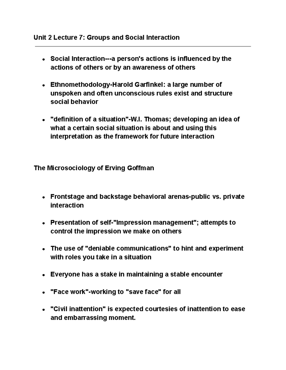 Unit 2 Lecture 7 Groups and Social Interaction - Unit 2 Lecture 7 ...