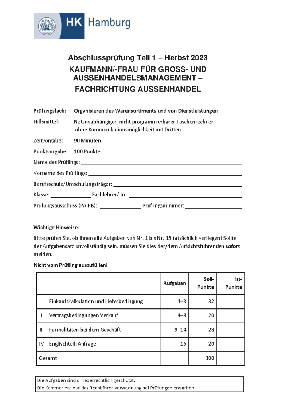 Abschlusspruefung teil 1 herbst 2023 data - Abschlussprüfung Teil 1 ± ...