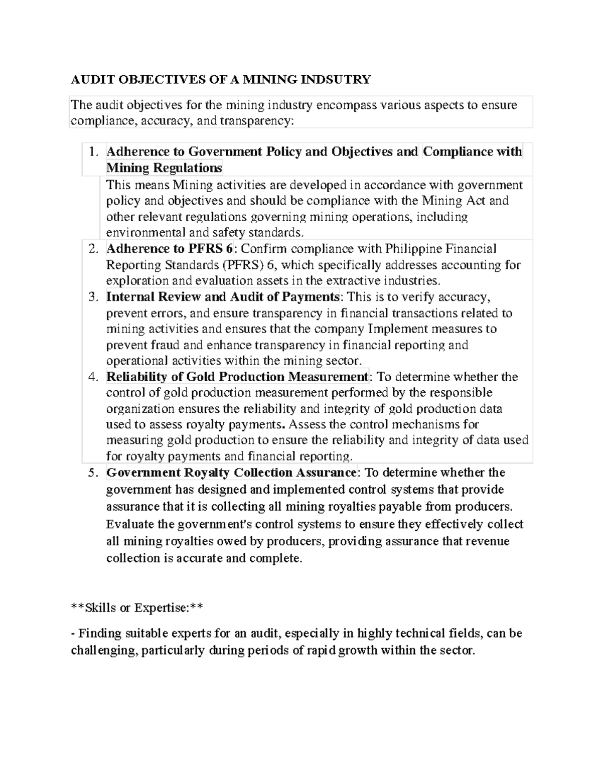 MI Audit - 1. Adherence to Government Policy and Objectives and ...