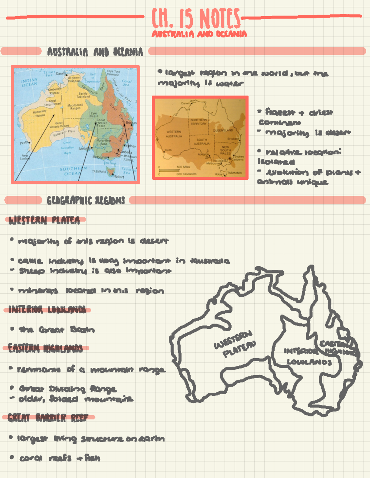 Geography Ch. 15 Notes - Ht ####### . 15 NOTES AUSTRALIA AND OCEANIA ...