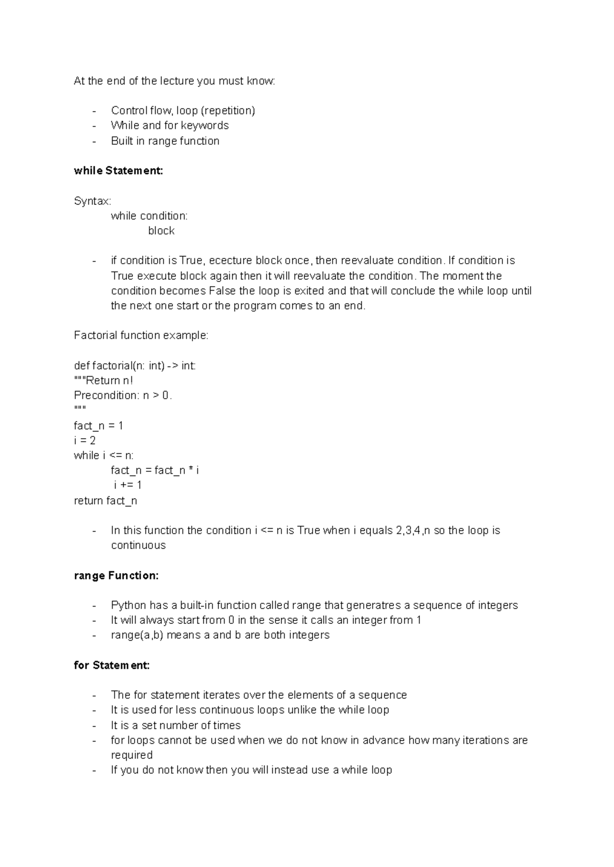 Ecor 1041 Lecture 9 Notes 2024 02 08 At The End Of The Lecture You Must Know Control Flow