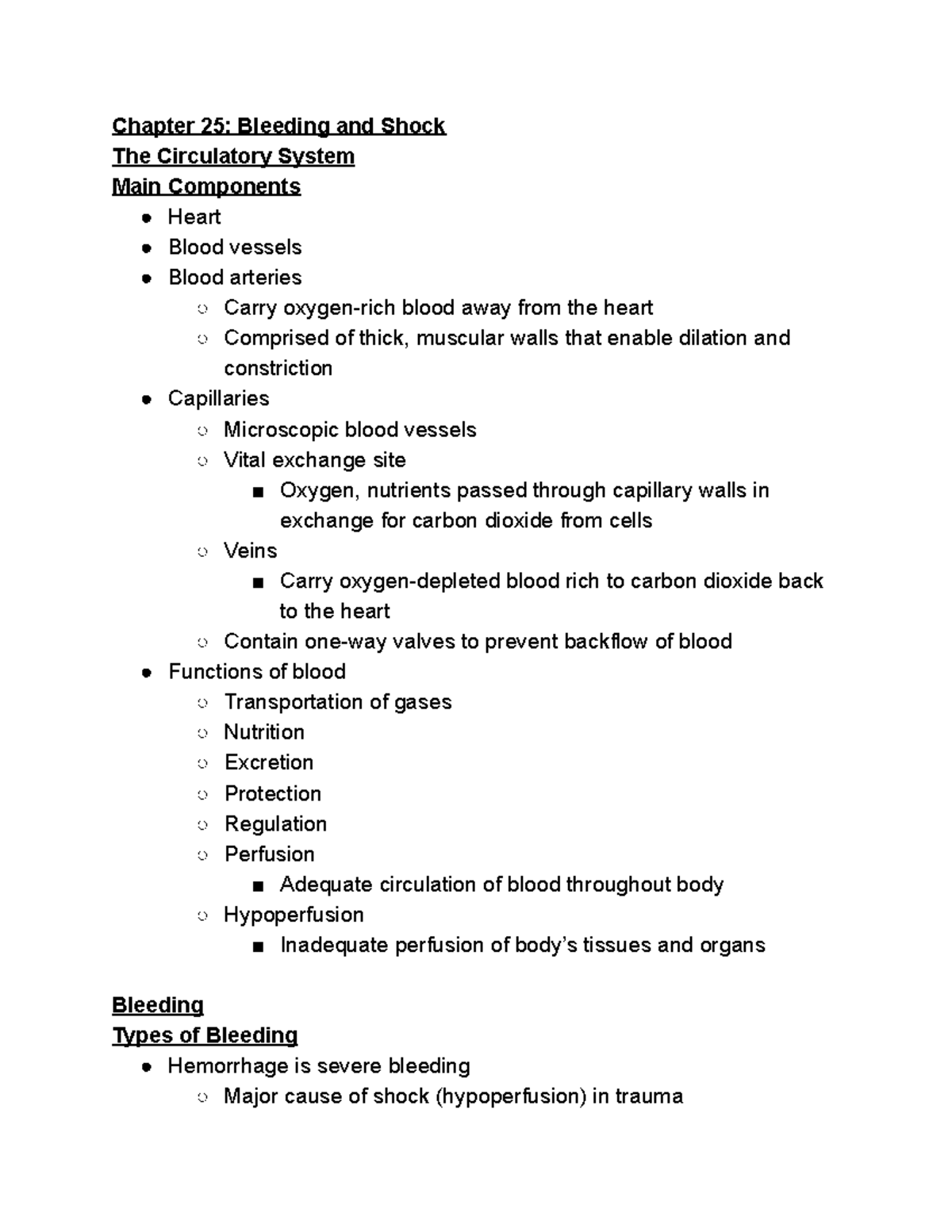 Chapter 25 Bleeding and Shock - Chapter 25: Bleeding and Shock The ...