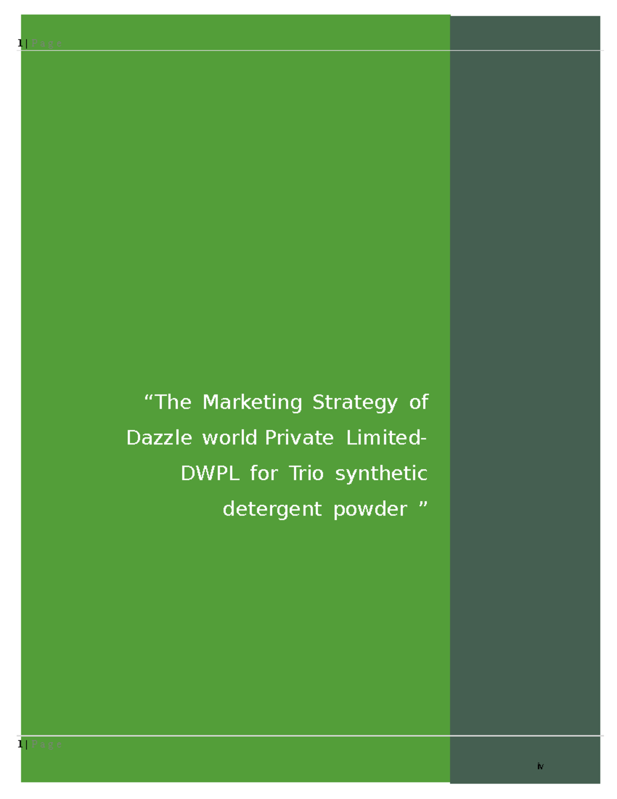 Internship report-008 - “The Marketing Strategy of Dazzle world Private ...