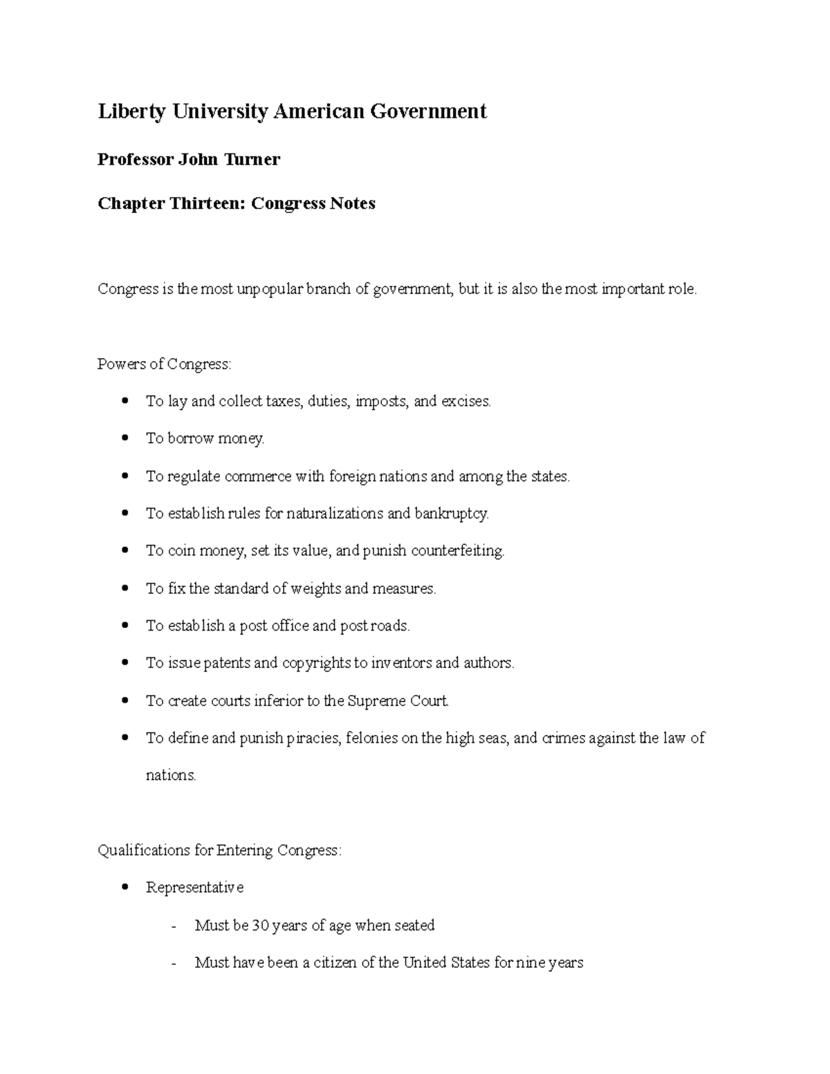 American Government Chapter Thirteen Notes - Liberty University ...