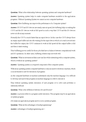 Operating System OS Questions and Answer - Operating System (OS ...