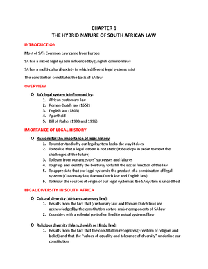 Sources of law - summary of the module in terms of chapter 3 ...