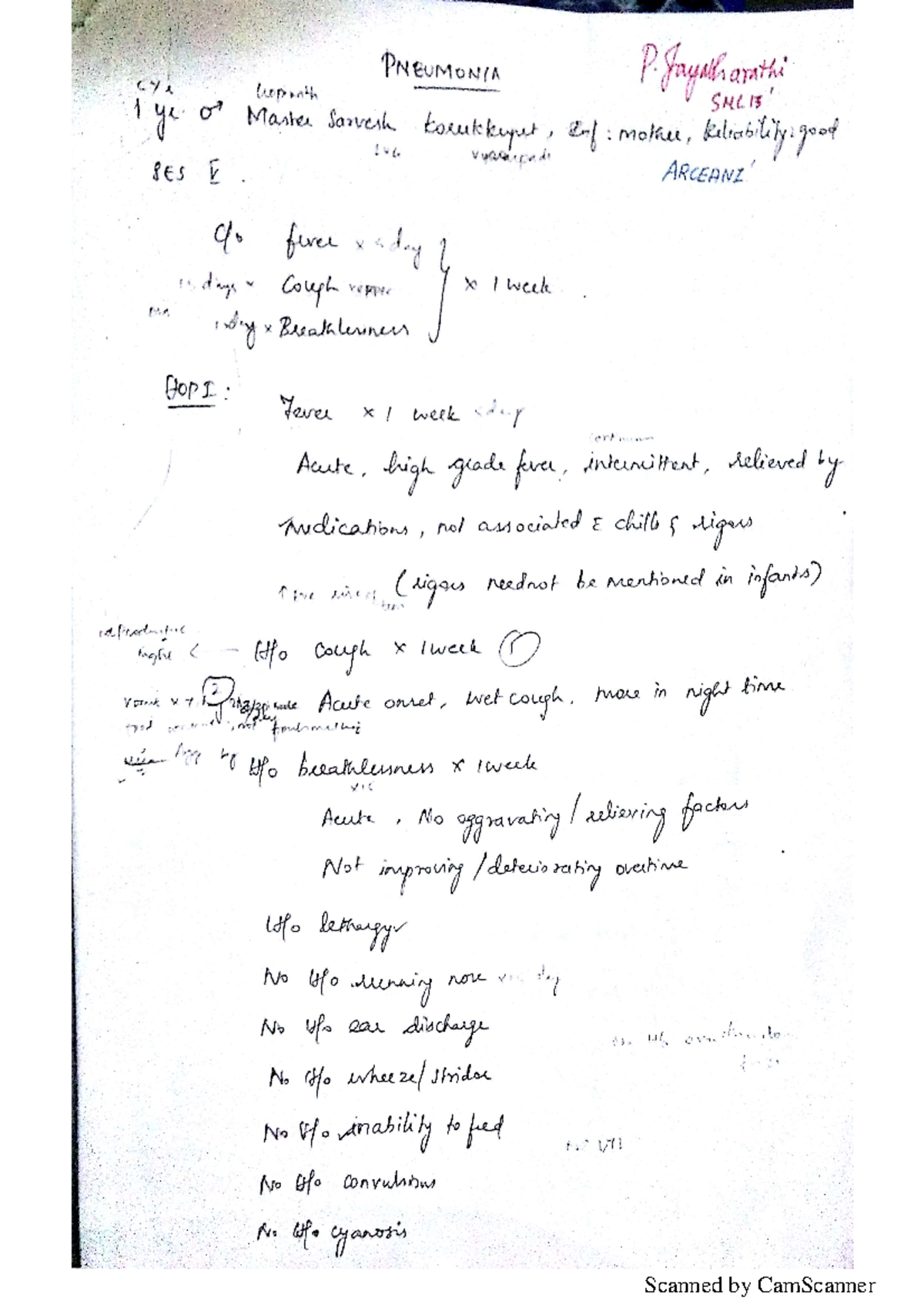 Paediatrics case proforma Mithraaz'14 - internal medicine - Studocu