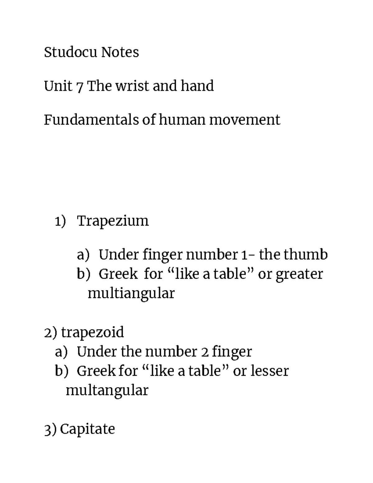Studocu Notes unit 7 - Studocu Notes Unit 7 The wrist and hand ...