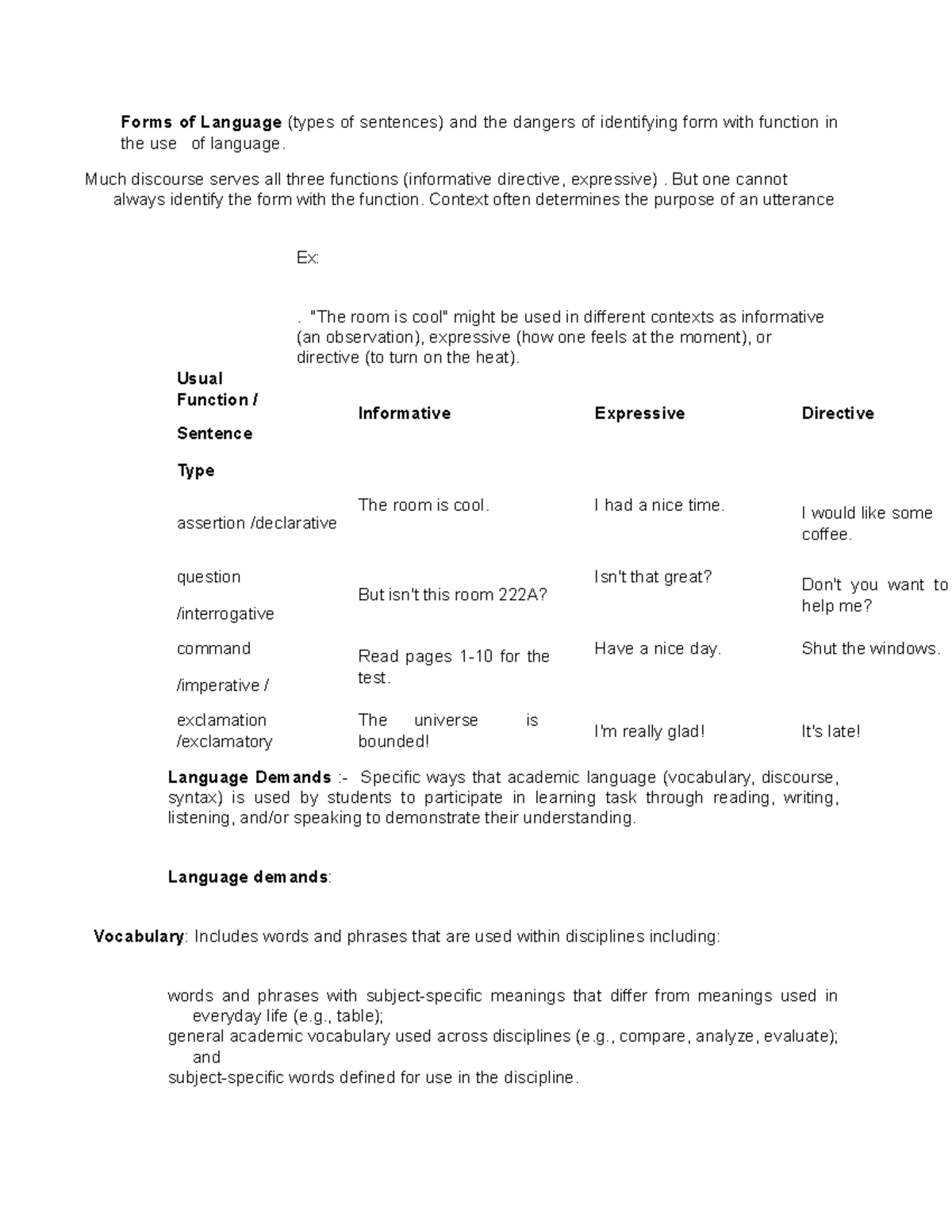 English Discourse 2 - For Educational purposes - Forms of Language ...