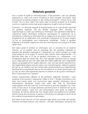 Genetisk arv - Mendel konkluderte med at det er en karakteristisk som ...