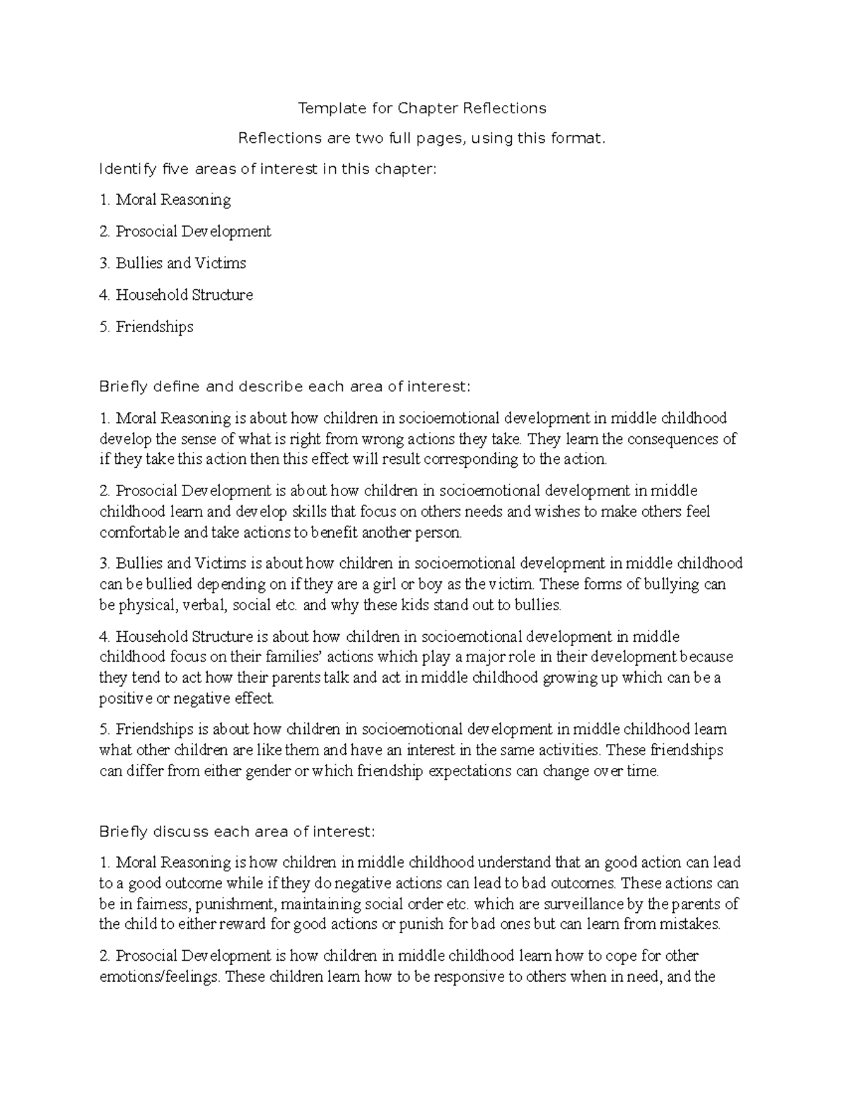 Ch 12 Template for Chapter Reflections Spring 2021-1 - Template for ...