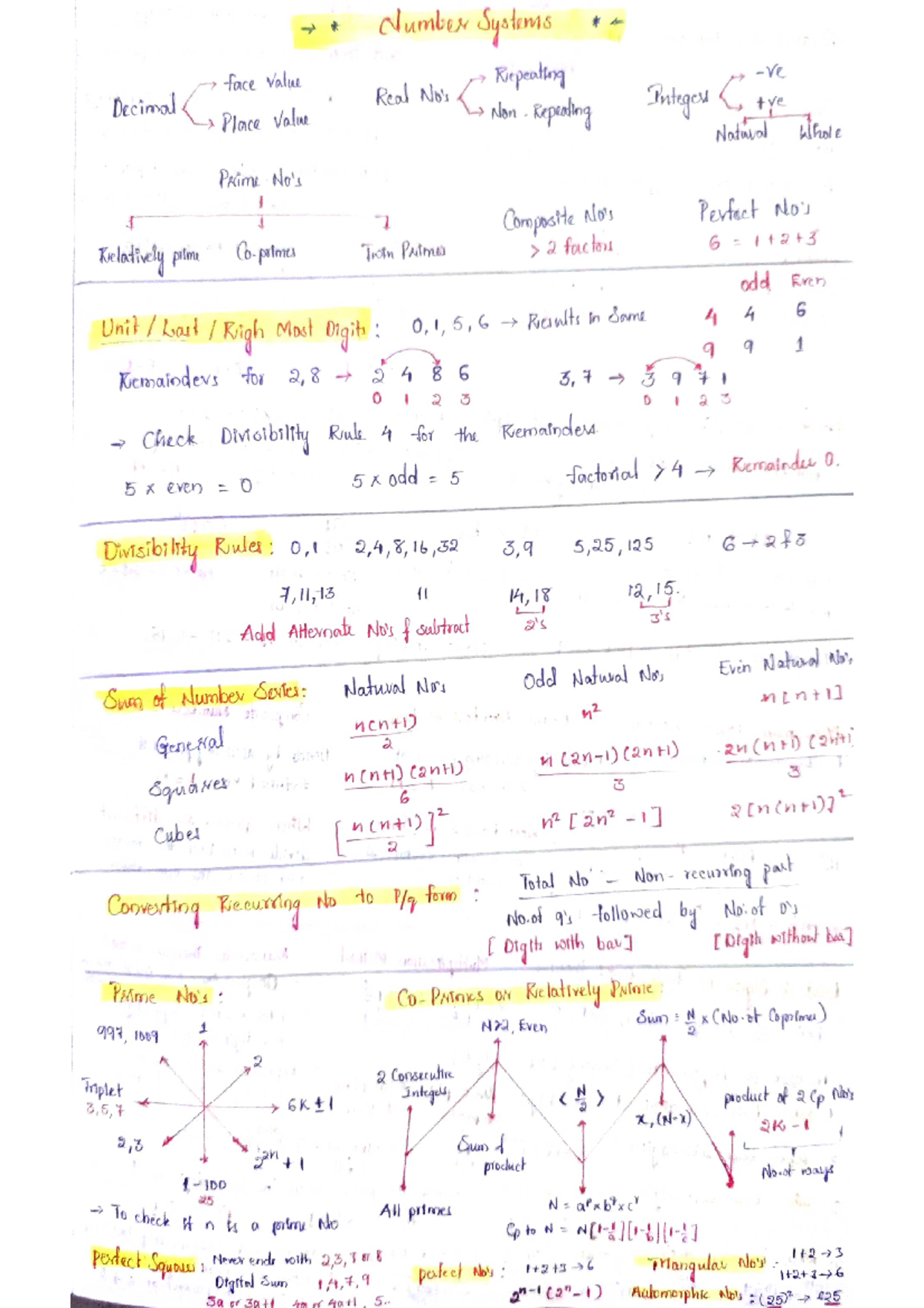 Number System notes - Common Aptitude Test (CAT) - Studocu