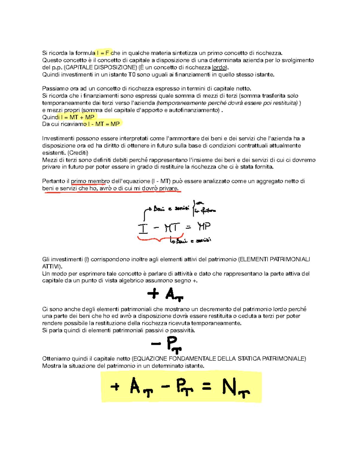 Capitale netto, inventario, deficit patrimoniale, consistenza - Si ...