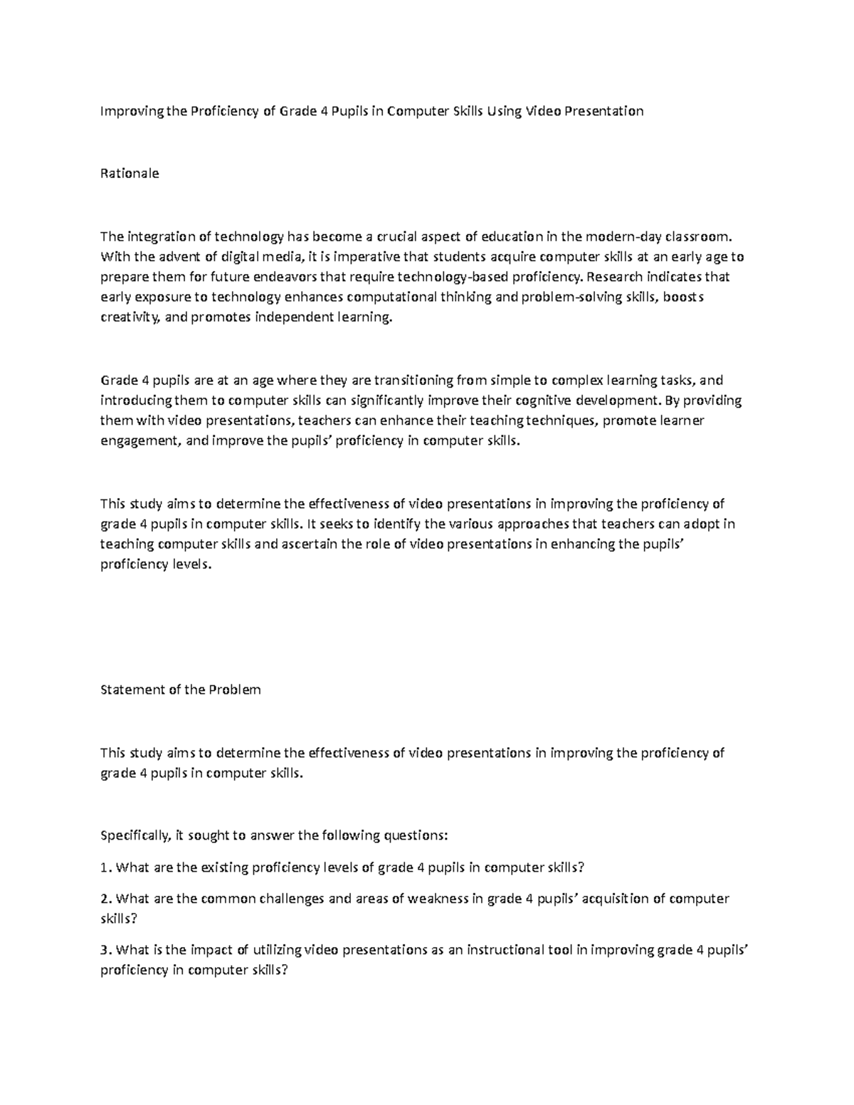 EL3 Conceptpaper - None - Improving the Proficiency of Grade 4 Pupils ...