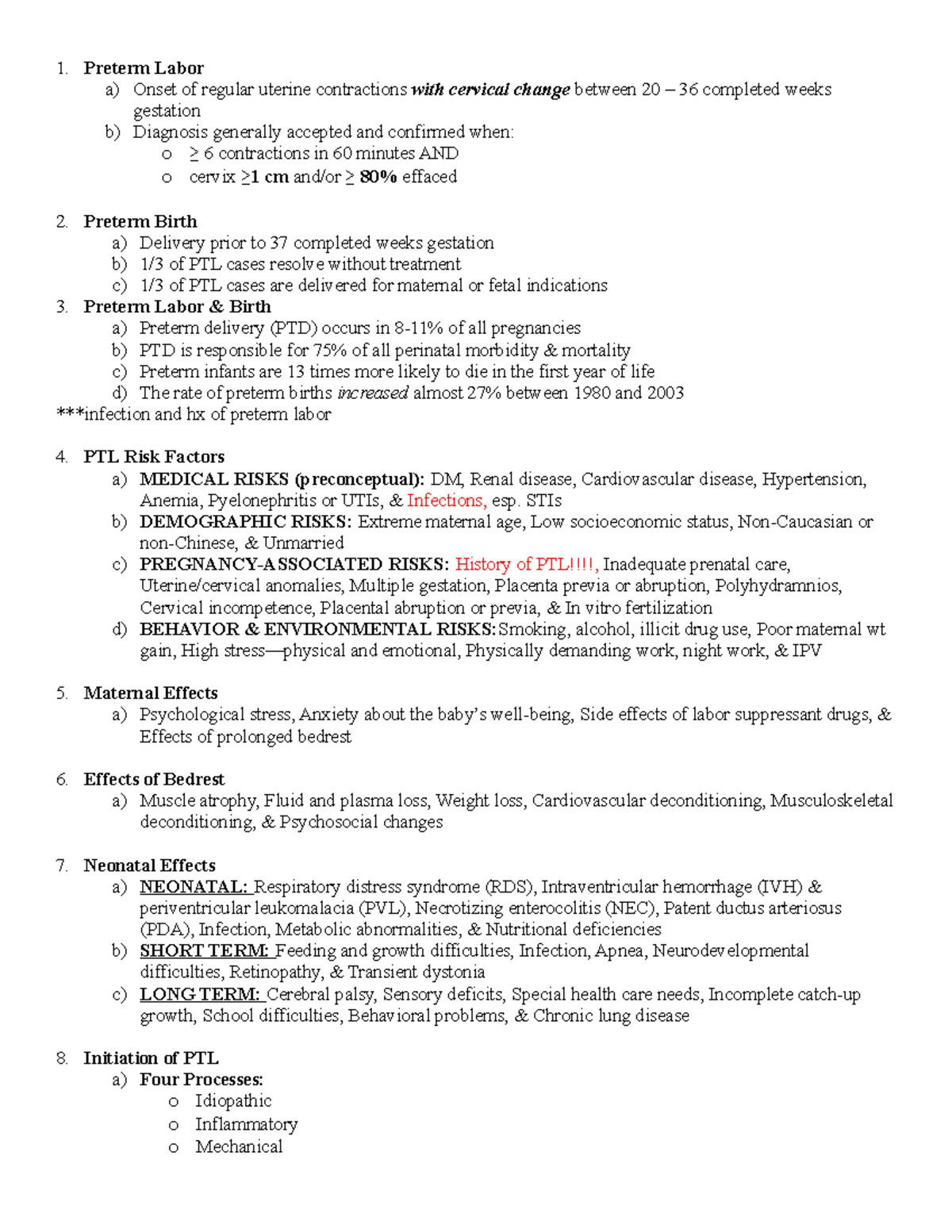 Preterm Labor - Preterm Labor a) Onset of regular uterine contractions ...
