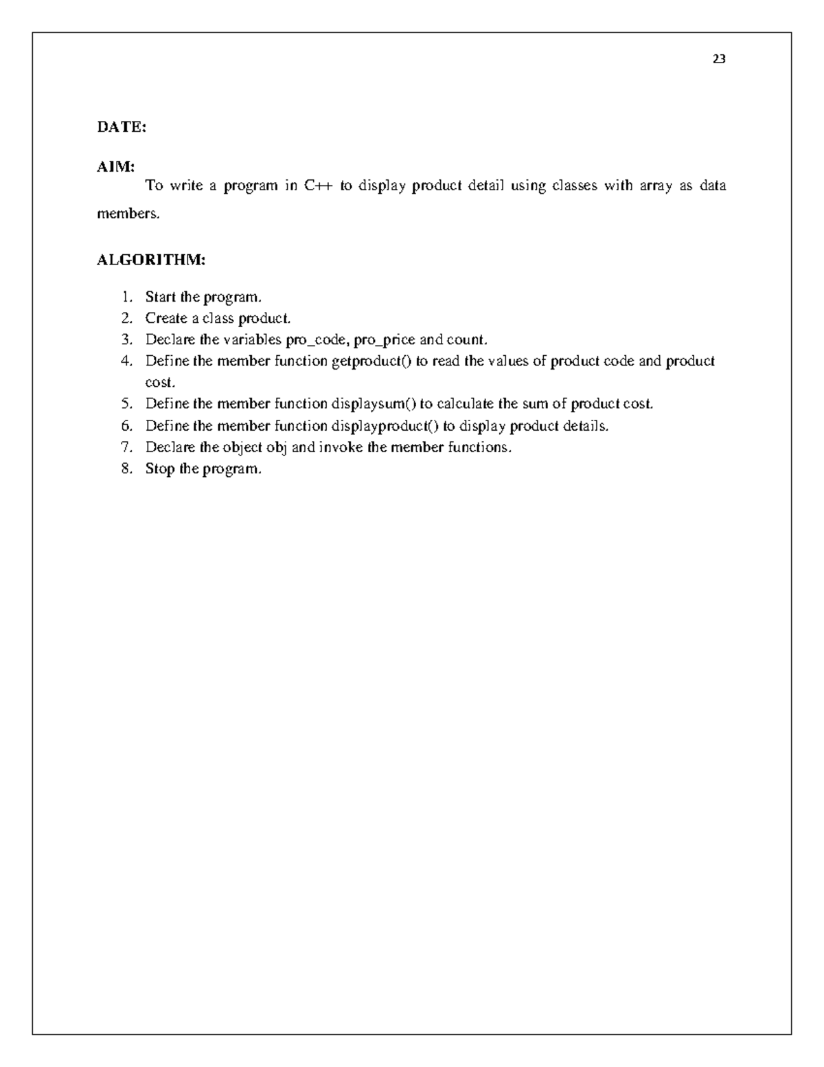 implement call by value - DATE: AIM: To write a program in C++ to ...
