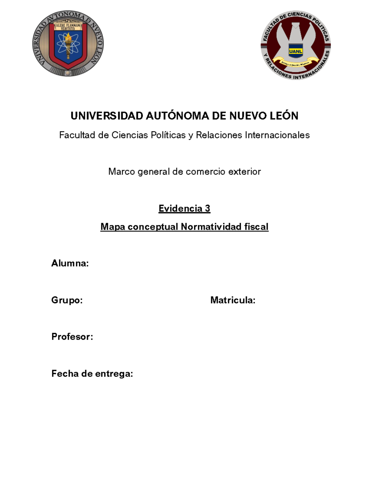 Mapa conceptual Normatividad fiscal - UNIVERSIDAD AUTÓNOMA DE NUEVO ...