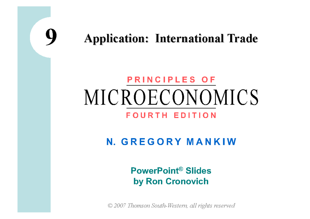 Mankiew Chapter 9 [Compatibility Mode] - © 2007 Thomson South-Western, all rights reserved N. G ...