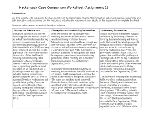 A1 hackensack comparison worksheet - Hackensack Case Comparison Worksheet (Assignment 1) - Studocu