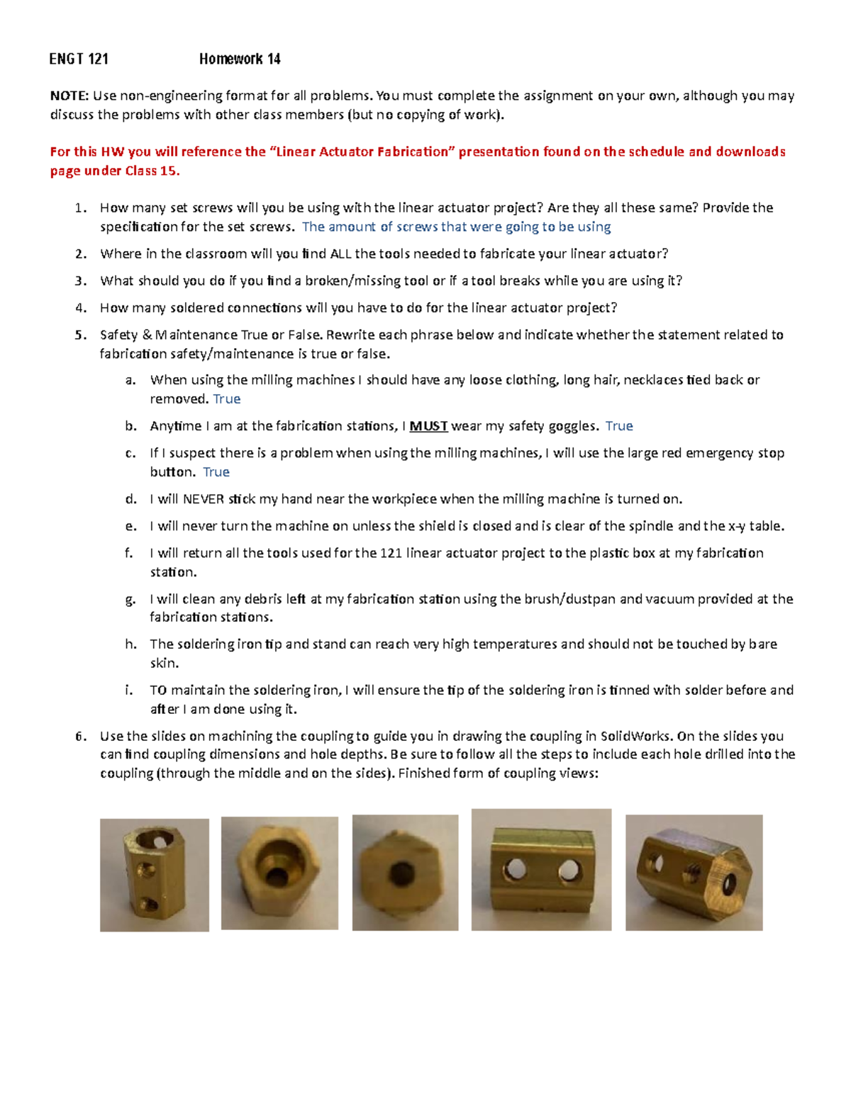 Homework 14 222- unfinished - ENGT 121 Homework 14 NOTE: Use non ...
