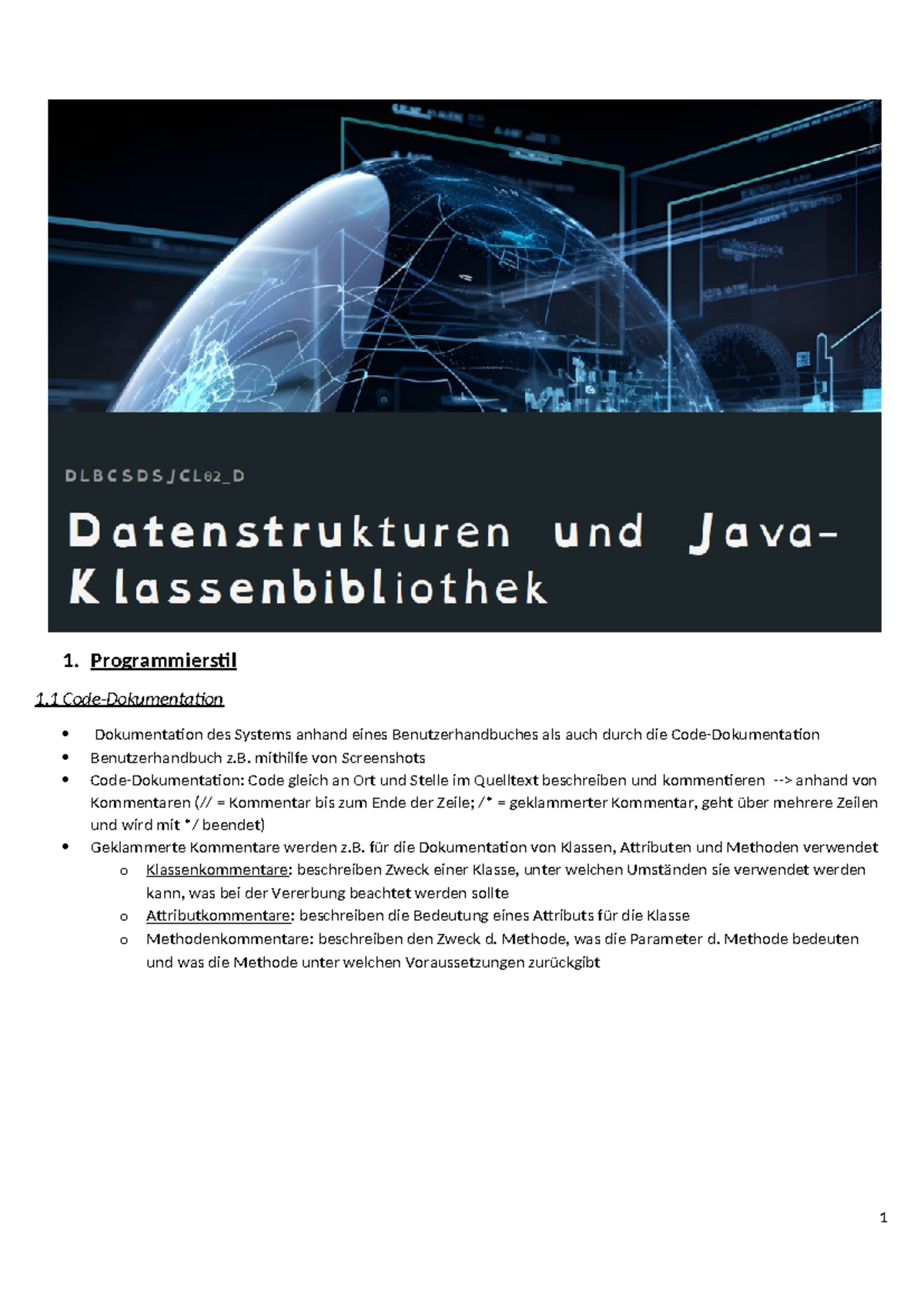 Dlbcsdsjcl 02 D Datenstruktur und Java-Klassenbibliotheken - 1. Programmierstil 1 Code ...